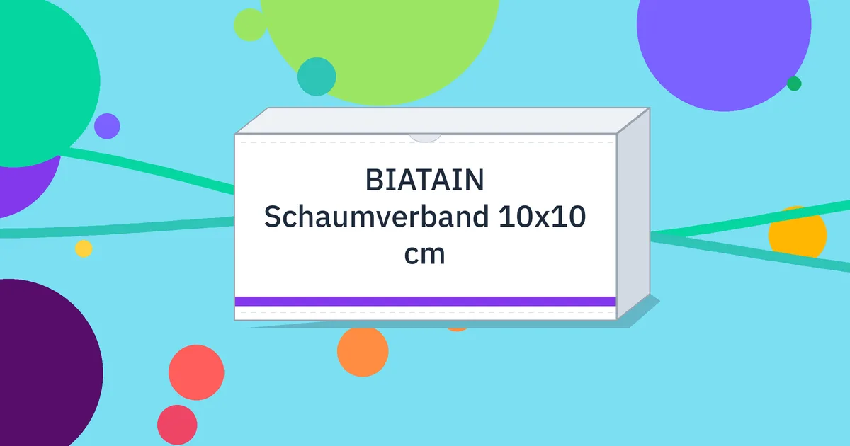 Symbolbild: Packung mit der Aufschrift BIATAIN Schaumverband 10x10 cm (PZN 08909767) – Verfügbarkeit und Bezug in Apotheken in Frankfurt am Main