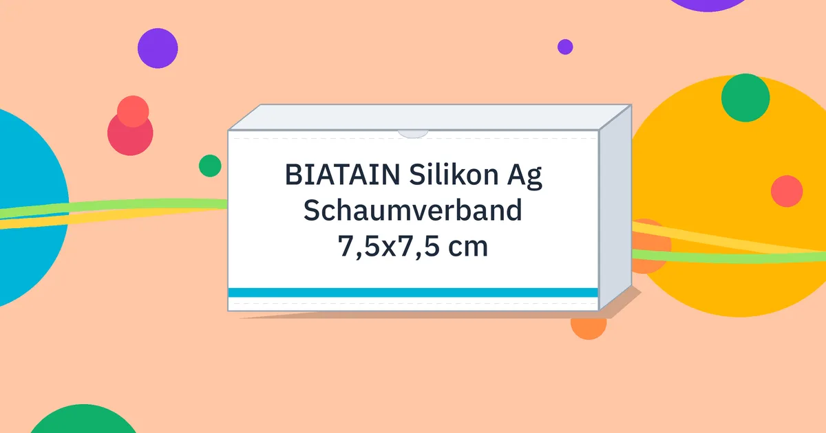 Symbolbild: Packung mit der Aufschrift BIATAIN Silikon Ag Schaumverband 7,5x7,5 cm (PZN 10782044) – Verfügbarkeit und Bezug in Apotheken in Frankfurt am Main