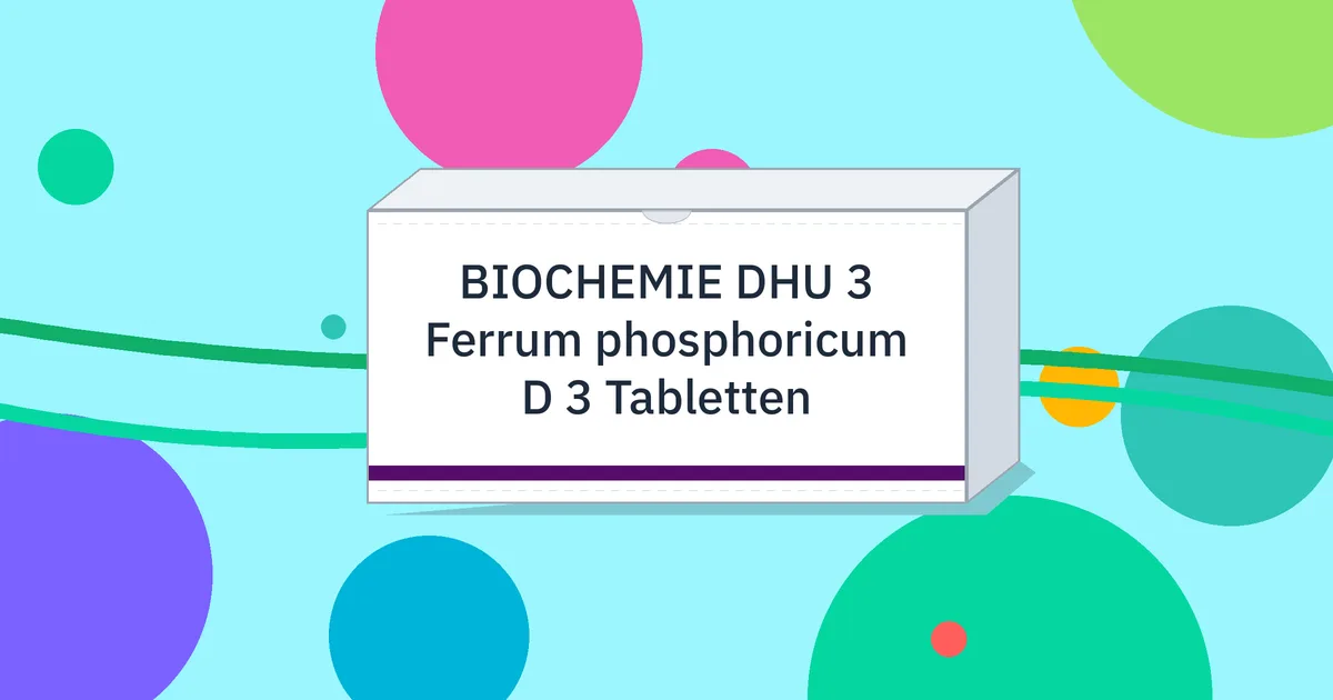 Symbolbild: Packung mit der Aufschrift BIOCHEMIE DHU 3 Ferrum phosphoricum D 3 Tabletten (PZN 02580467) – Verfügbarkeit und Bezug in Apotheken in Frankfurt am Main