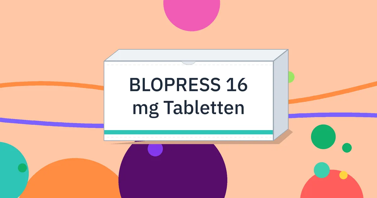 Symbolbild: Packung mit der Aufschrift BLOPRESS 16 mg Tabletten (PZN 17275161) – Verfügbarkeit und Bezug in Apotheken in Frankfurt am Main
