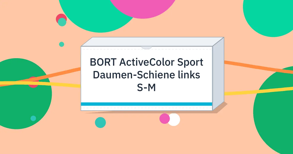 Symbolbild: Packung mit der Aufschrift BORT ActiveColor Sport Daumen-Schiene links S-M (PZN 13424523) – Verfügbarkeit und Bezug in Apotheken in Frankfurt am Main