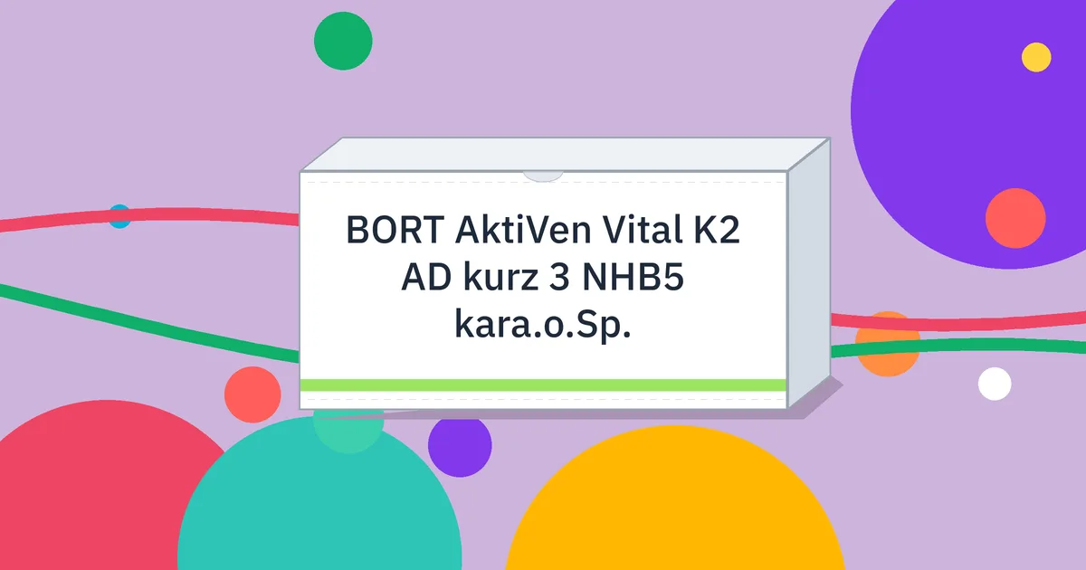 Symbolbild: Packung mit der Aufschrift BORT AktiVen Vital K2 AD kurz 3 NHB5 kara.o.Sp. (PZN 17492846) – Verfügbarkeit und Bezug in Apotheken in Frankfurt am Main