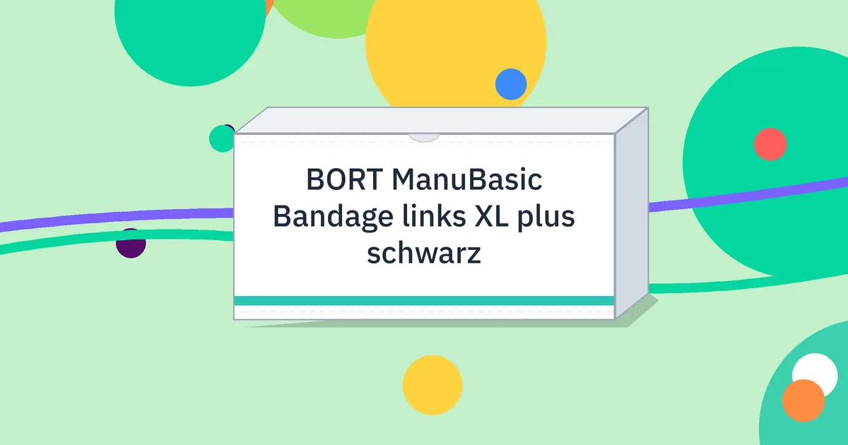Symbolbild: Packung mit der Aufschrift BORT ManuBasic Bandage links XL plus schwarz (PZN 16317785) – Verfügbarkeit und Bezug in Apotheken in Frankfurt am Main
