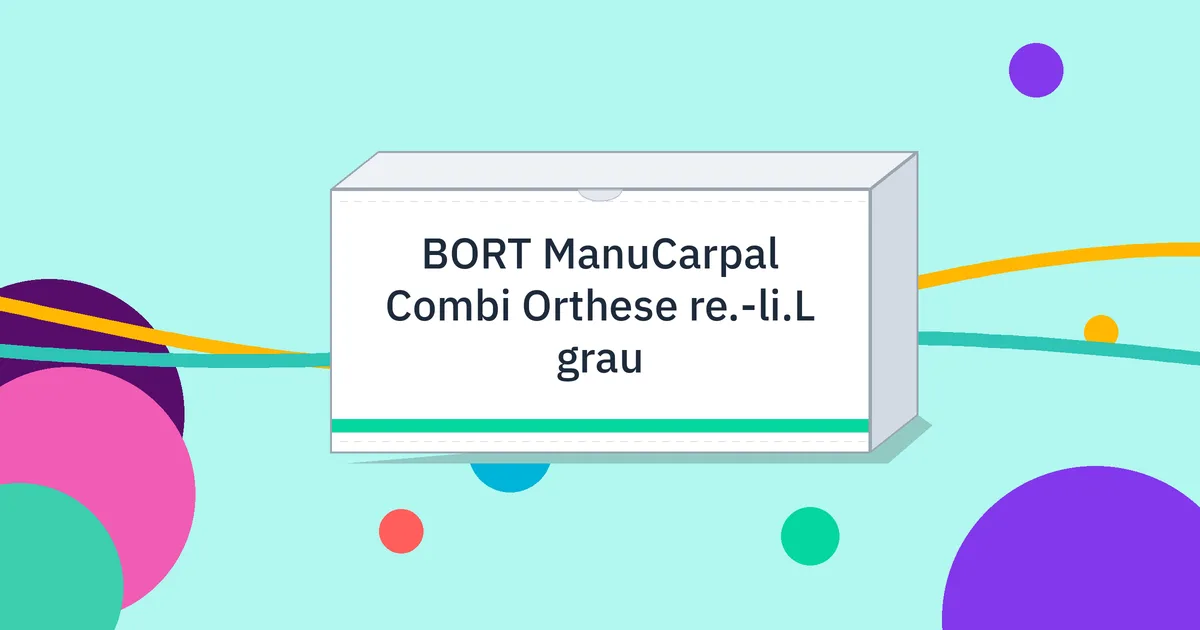 Symbolbild: Packung mit der Aufschrift BORT ManuCarpal Combi Orthese re.-li.L grau (PZN 16317928) – Verfügbarkeit und Bezug in Apotheken in Frankfurt am Main