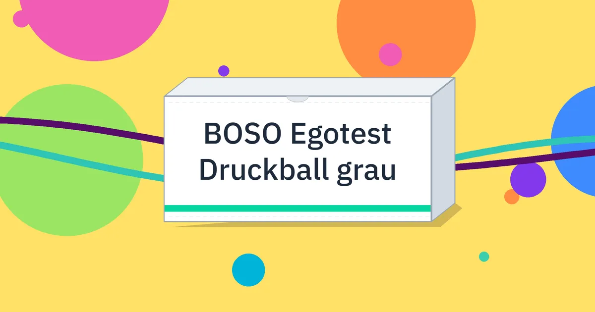 Symbolbild: Packung mit der Aufschrift BOSO Egotest Druckball grau (PZN 08531240) – Verfügbarkeit und Bezug in Apotheken in Frankfurt am Main
