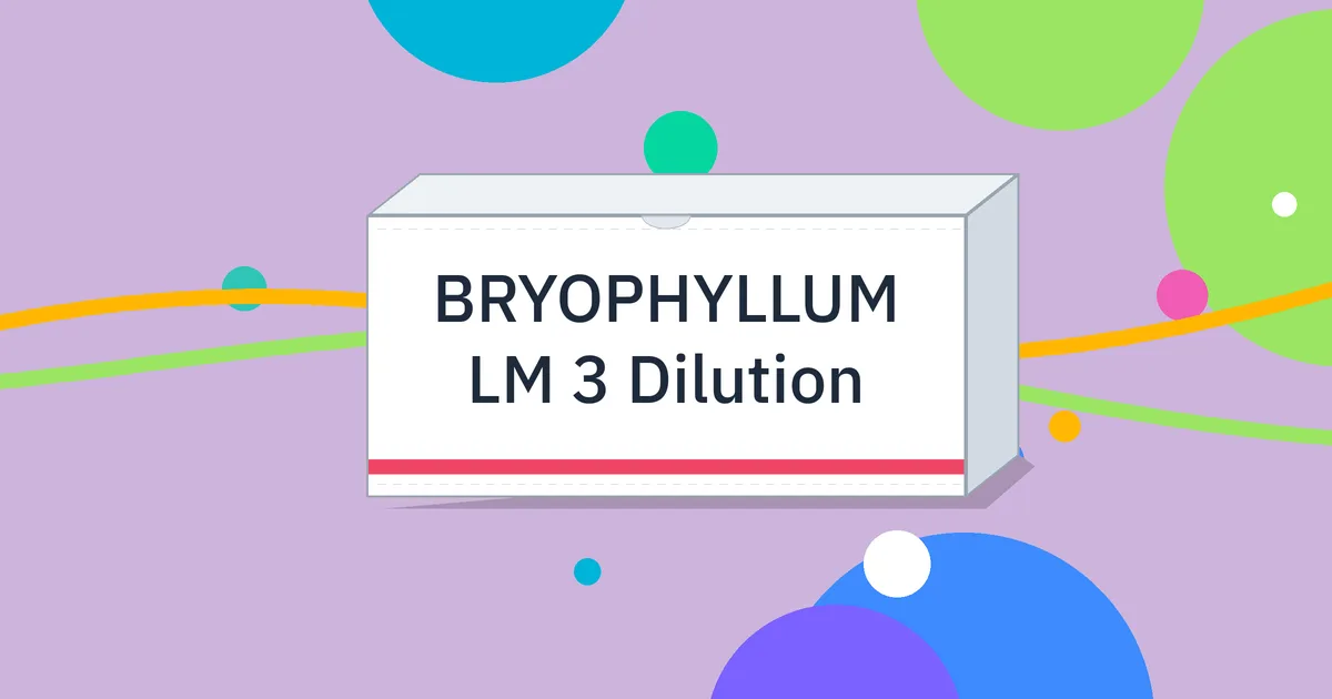Symbolbild: Packung mit der Aufschrift BRYOPHYLLUM LM 3 Dilution (PZN 13397200) – Verfügbarkeit und Bezug in Apotheken in Frankfurt am Main