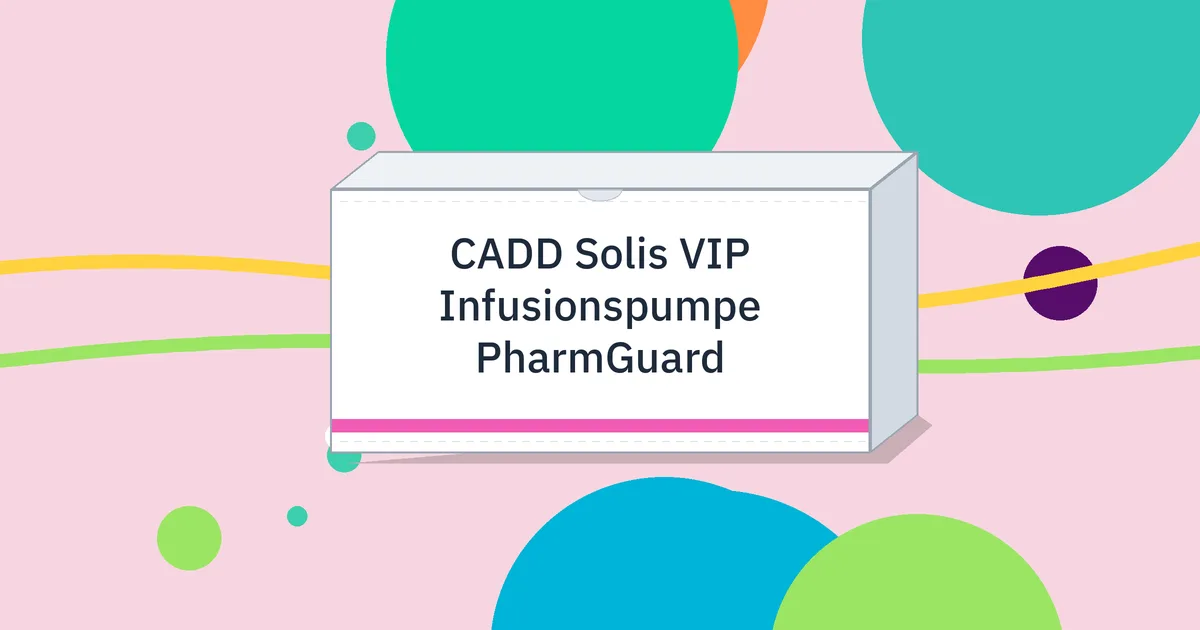 Symbolbild: Packung mit der Aufschrift CADD Solis VIP Infusionspumpe PharmGuard (PZN 15405949) – Verfügbarkeit und Bezug in Apotheken in Frankfurt am Main