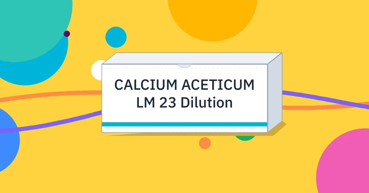 Symbolbild: Packung mit der Aufschrift CALCIUM ACETICUM LM 23 Dilution (PZN 13405827) – Verfügbarkeit und Bezug in Apotheken in Frankfurt am Main
