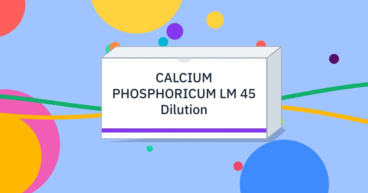 Symbolbild: Packung mit der Aufschrift CALCIUM PHOSPHORICUM LM 45 Dilution (PZN 12805430) – Verfügbarkeit und Bezug in Apotheken in Frankfurt am Main