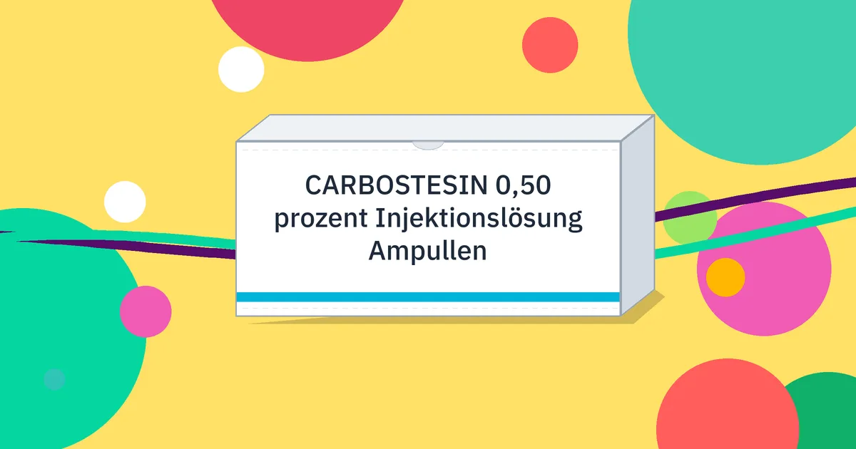 Symbolbild: Packung mit der Aufschrift CARBOSTESIN 0,50 prozent Injektionslösung Ampullen (PZN 01177918) – Verfügbarkeit und Bezug in Apotheken in Frankfurt am Main