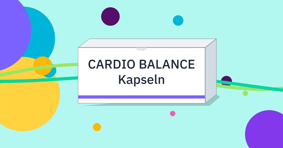 Symbolbild: Packung mit der Aufschrift CARDIO BALANCE Kapseln (PZN 20103021) – Verfügbarkeit und Bezug in Apotheken in Frankfurt am Main