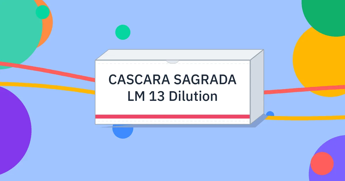 Symbolbild: Packung mit der Aufschrift CASCARA SAGRADA LM 13 Dilution (PZN 13432899) – Verfügbarkeit und Bezug in Apotheken in Frankfurt am Main