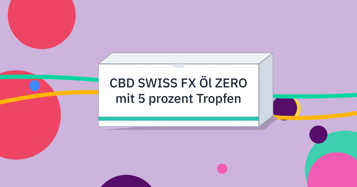 Symbolbild: Packung mit der Aufschrift CBD SWISS FX Öl ZERO mit 5 prozent Tropfen (PZN 17390703) – Verfügbarkeit und Bezug in Apotheken in Frankfurt am Main