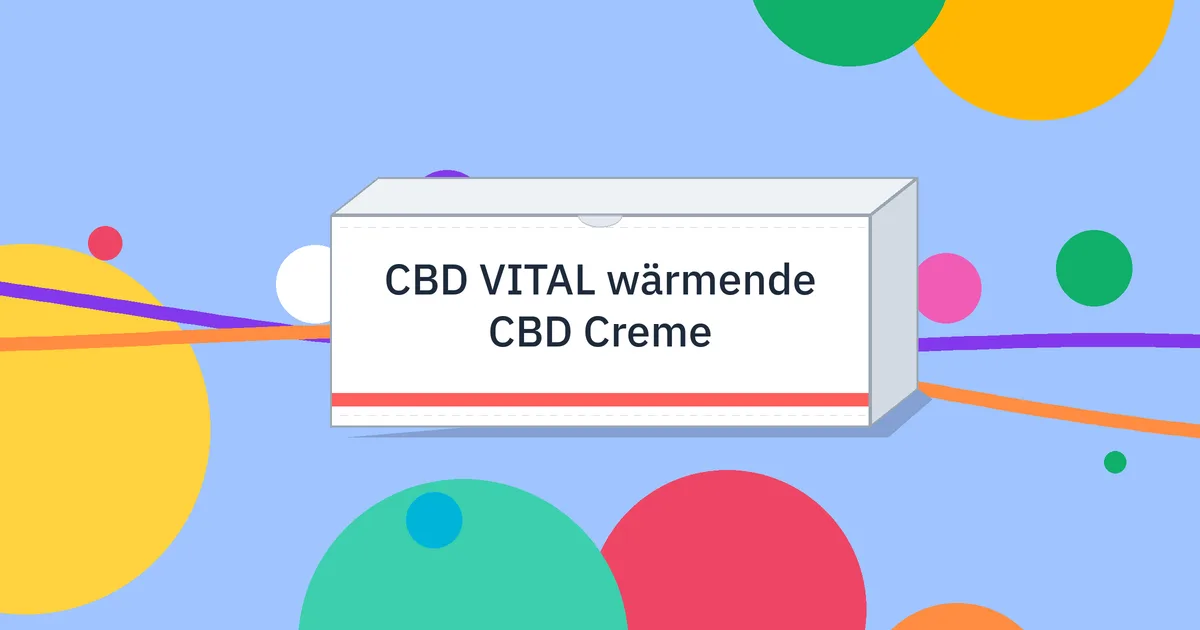 Symbolbild: Packung mit der Aufschrift CBD VITAL wärmende CBD Creme (PZN 18500453) – Verfügbarkeit und Bezug in Apotheken in Frankfurt am Main