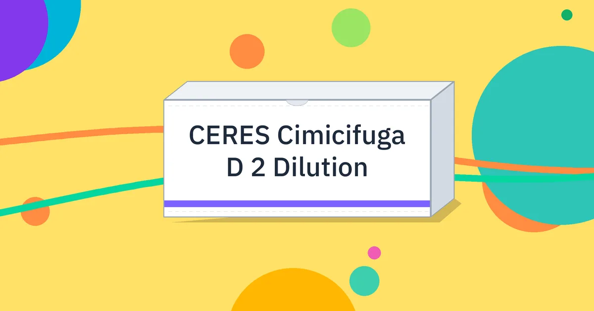 Symbolbild: Packung mit der Aufschrift CERES Cimicifuga D 2 Dilution (PZN 00981067) – Verfügbarkeit und Bezug in Apotheken in Frankfurt am Main