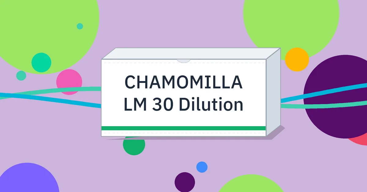 Symbolbild: Packung mit der Aufschrift CHAMOMILLA LM 30 Dilution (PZN 03504095) – Verfügbarkeit und Bezug in Apotheken in Frankfurt am Main