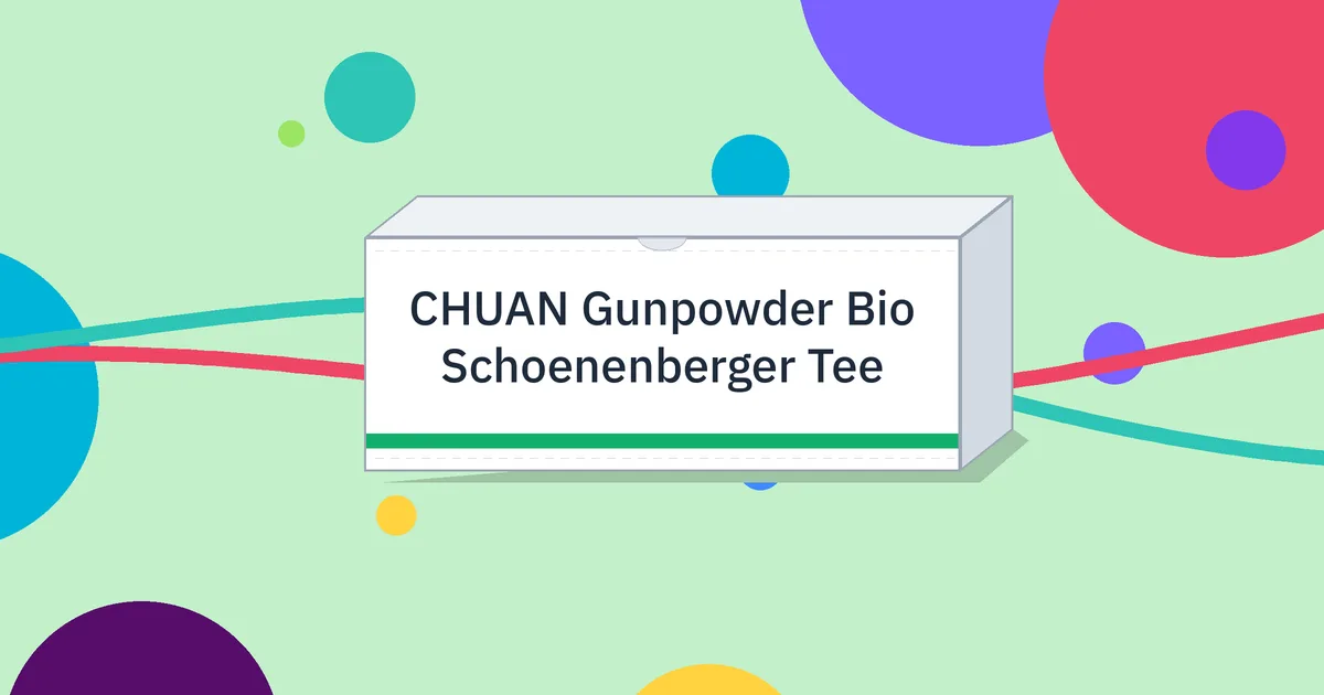 Symbolbild: Packung mit der Aufschrift CHUAN Gunpowder Bio Schoenenberger Tee (PZN 18138259) – Verfügbarkeit und Bezug in Apotheken in Frankfurt am Main
