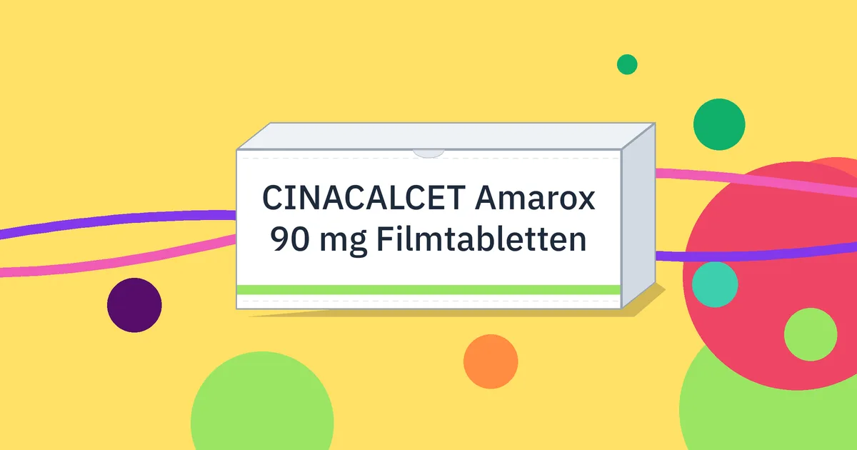 Symbolbild: Packung mit der Aufschrift CINACALCET Amarox 90 mg Filmtabletten (PZN 16817884) – Verfügbarkeit und Bezug in Apotheken in Frankfurt am Main