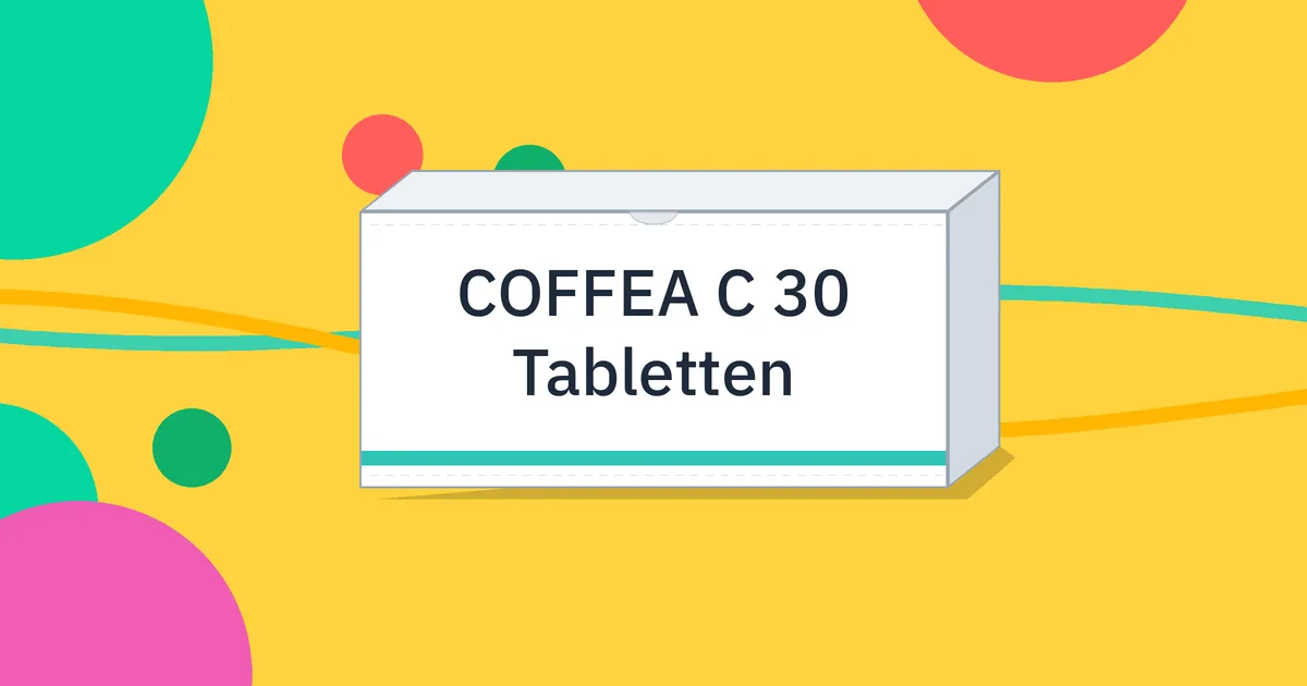 Symbolbild: Packung mit der Aufschrift COFFEA C 30 Tabletten (PZN 07141608) – Verfügbarkeit und Bezug in Apotheken in Frankfurt am Main