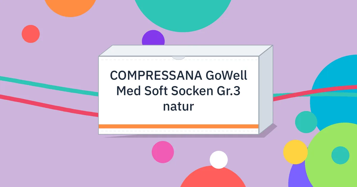 Symbolbild: Packung mit der Aufschrift COMPRESSANA GoWell Med Soft Socken Gr.3 natur (PZN 05143069) – Verfügbarkeit und Bezug in Apotheken in Frankfurt am Main