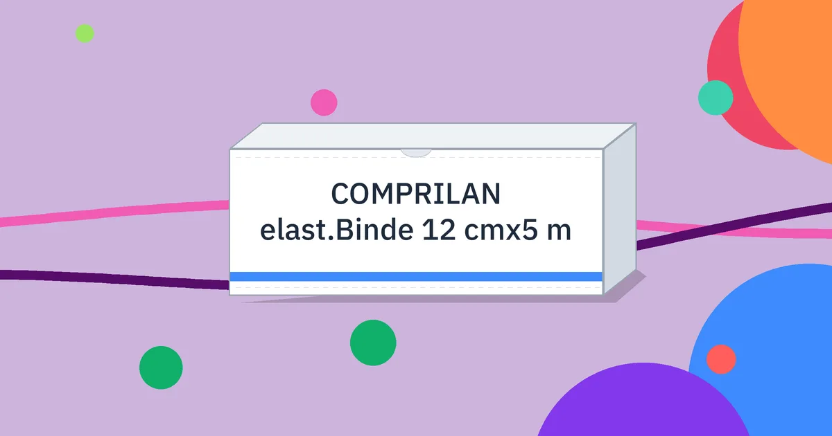 Symbolbild: Packung mit der Aufschrift COMPRILAN elast.Binde 12 cmx5 m (PZN 02059693) – Verfügbarkeit und Bezug in Apotheken in Frankfurt am Main