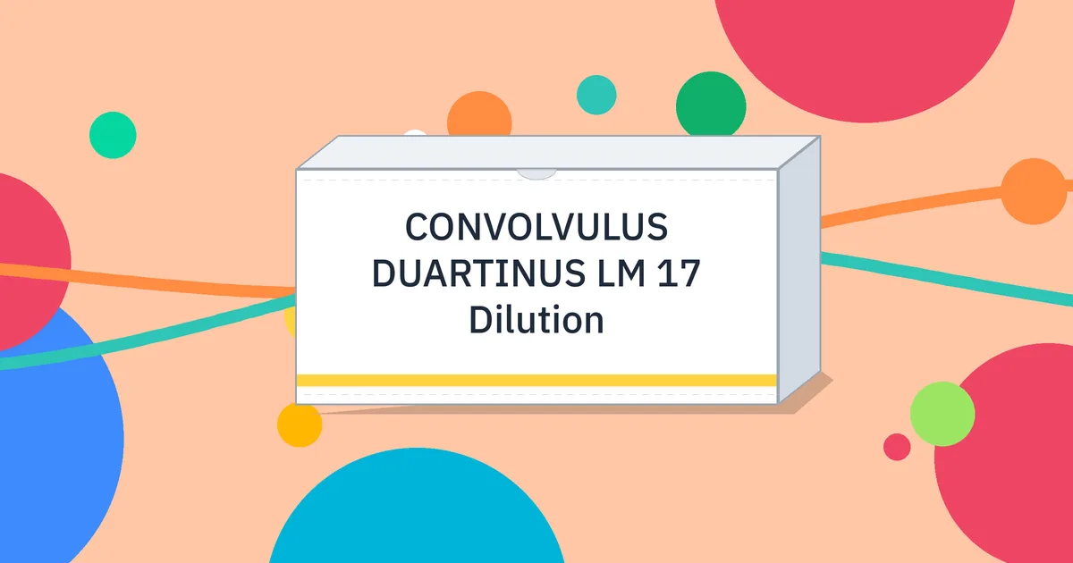 Symbolbild: Packung mit der Aufschrift CONVOLVULUS DUARTINUS LM 17 Dilution (PZN 13450673) – Verfügbarkeit und Bezug in Apotheken in Frankfurt am Main