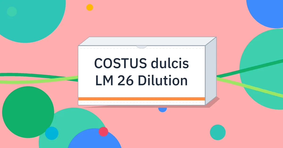 Symbolbild: Packung mit der Aufschrift COSTUS dulcis LM 26 Dilution (PZN 13455073) – Verfügbarkeit und Bezug in Apotheken in Frankfurt am Main