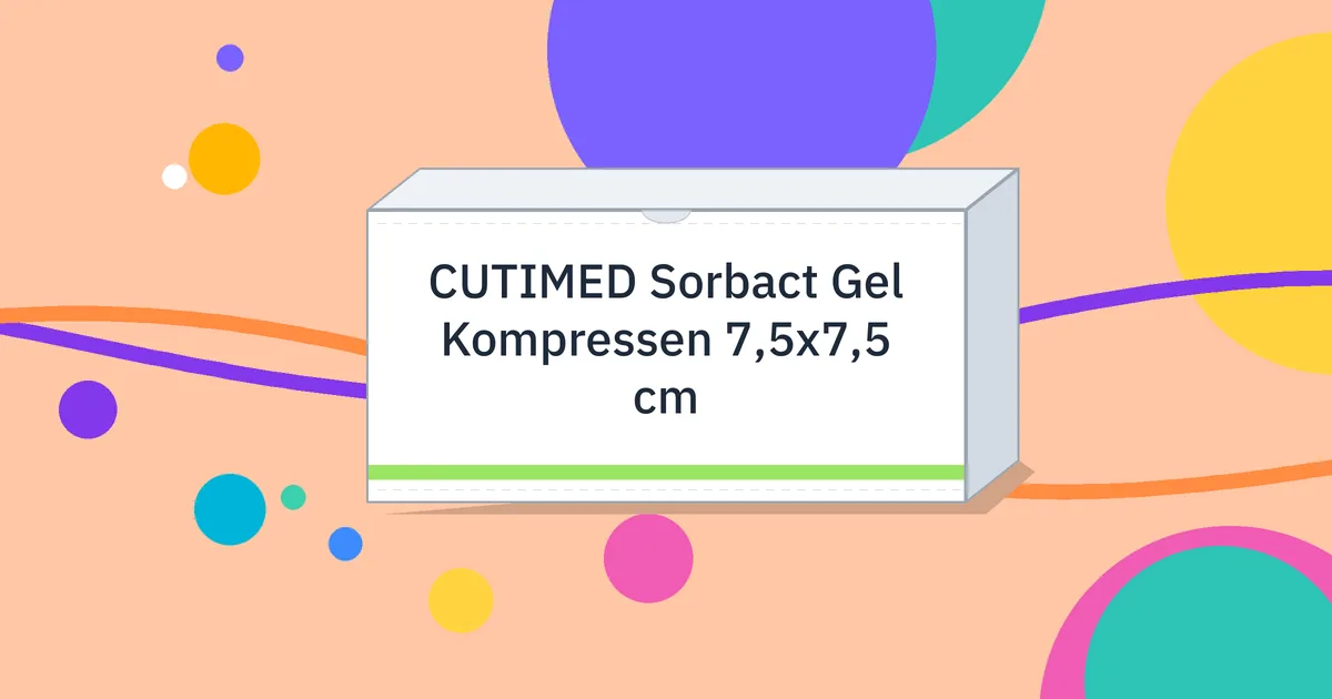 Symbolbild: Packung mit der Aufschrift CUTIMED Sorbact Gel Kompressen 7,5x7,5 cm (PZN 20848353) – Verfügbarkeit und Bezug in Apotheken in Frankfurt am Main