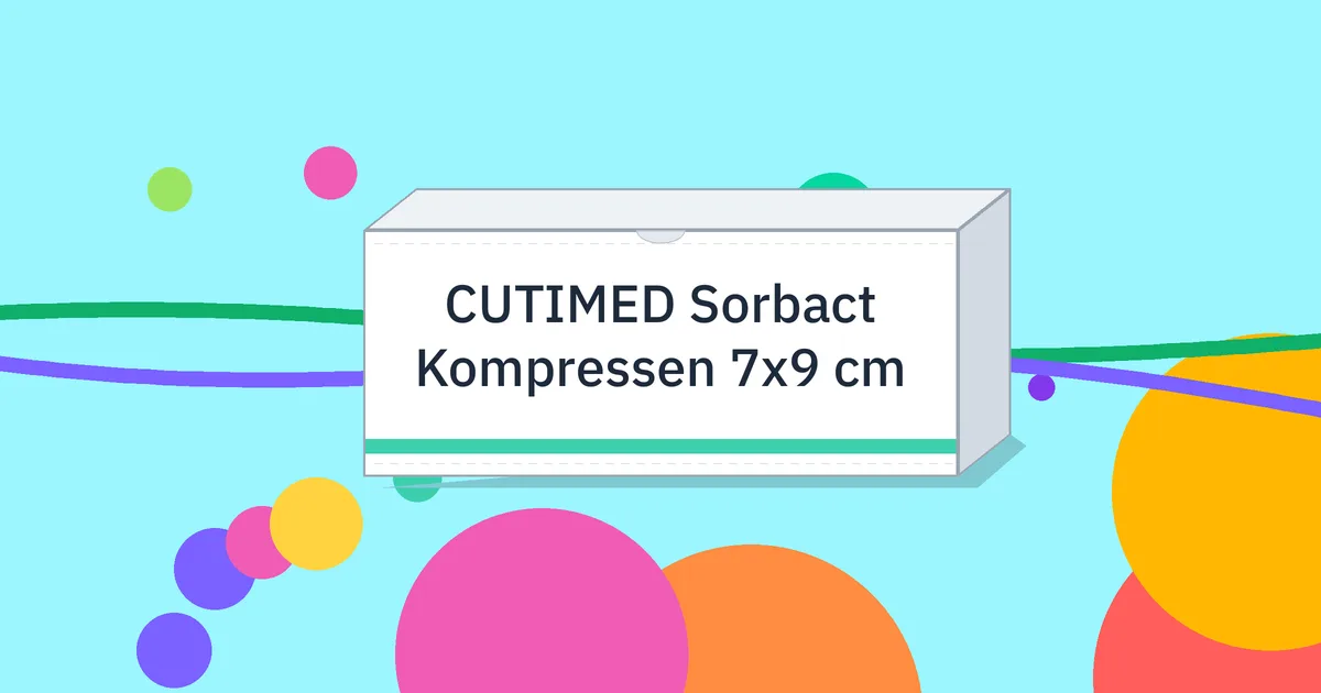 Symbolbild: Packung mit der Aufschrift CUTIMED Sorbact Kompressen 7x9 cm (PZN 14188697) – Verfügbarkeit und Bezug in Apotheken in Frankfurt am Main