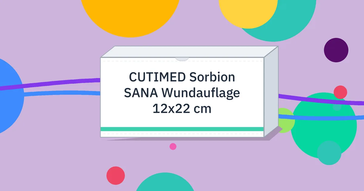 Symbolbild: Packung mit der Aufschrift CUTIMED Sorbion SANA Wundauflage 12x22 cm (PZN 20164979) – Verfügbarkeit und Bezug in Apotheken in Frankfurt am Main