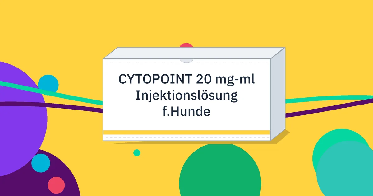 Symbolbild: Packung mit der Aufschrift CYTOPOINT 20 mg-ml Injektionslösung f.Hunde (PZN 16352758) – Verfügbarkeit und Bezug in Apotheken in Frankfurt am Main