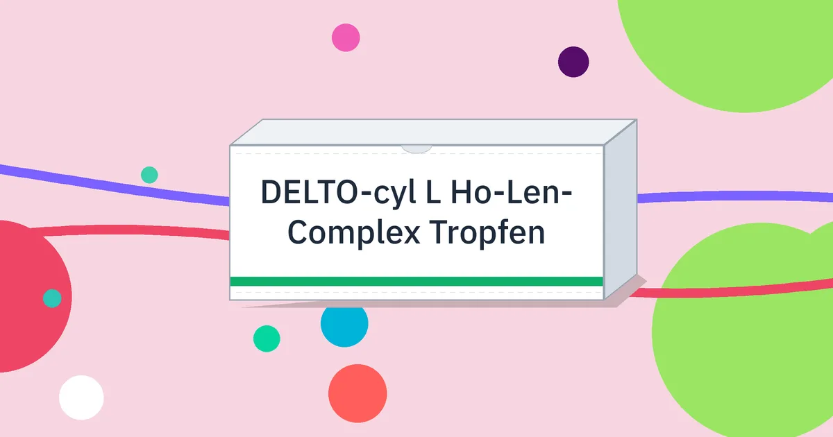 Symbolbild: Packung mit der Aufschrift DELTO-cyl L Ho-Len-Complex Tropfen (PZN 07186746) – Verfügbarkeit und Bezug in Apotheken in Frankfurt am Main