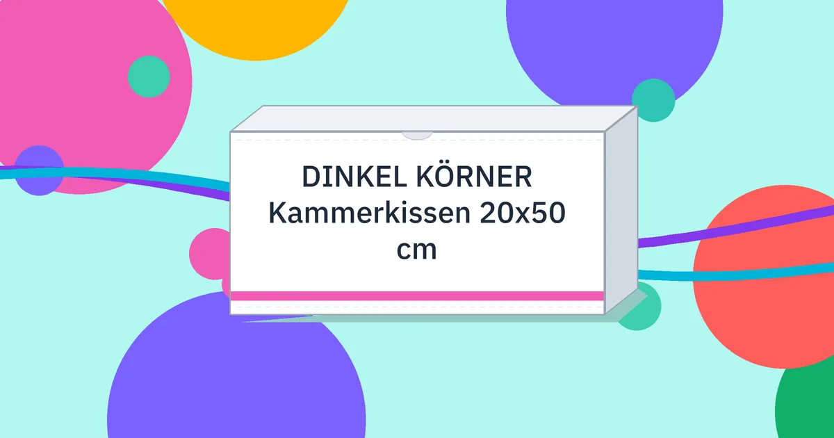 Symbolbild: Packung mit der Aufschrift DINKEL KÖRNER Kammerkissen 20x50 cm (PZN 02191398) – Verfügbarkeit und Bezug in Apotheken in Frankfurt am Main