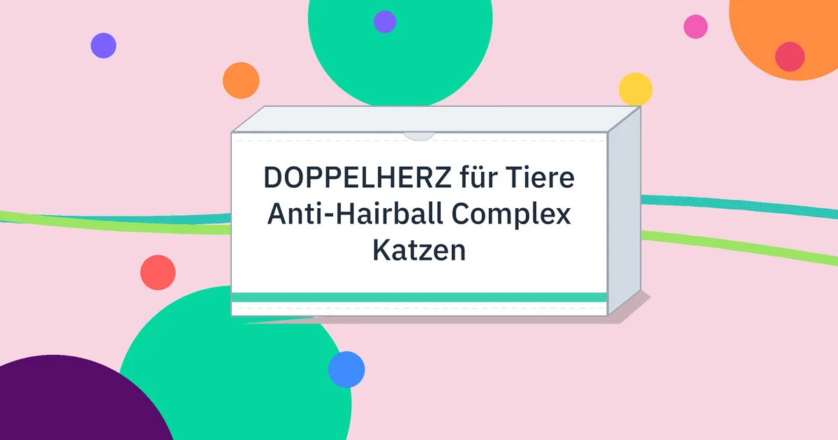 Symbolbild: Packung mit der Aufschrift DOPPELHERZ für Tiere Anti-Hairball Complex Katzen (PZN 18110054) – Verfügbarkeit und Bezug in Apotheken in Frankfurt am Main