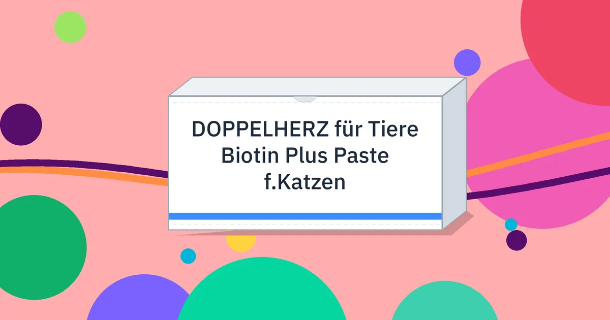 Symbolbild: Packung mit der Aufschrift DOPPELHERZ für Tiere Biotin Plus Paste f.Katzen (PZN 19745317) – Verfügbarkeit und Bezug in Apotheken in Frankfurt am Main