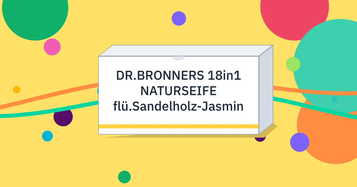 Symbolbild: Packung mit der Aufschrift DR.BRONNERS 18in1 NATURSEIFE flü.Sandelholz-Jasmin (PZN 19241516) – Verfügbarkeit und Bezug in Apotheken in Frankfurt am Main