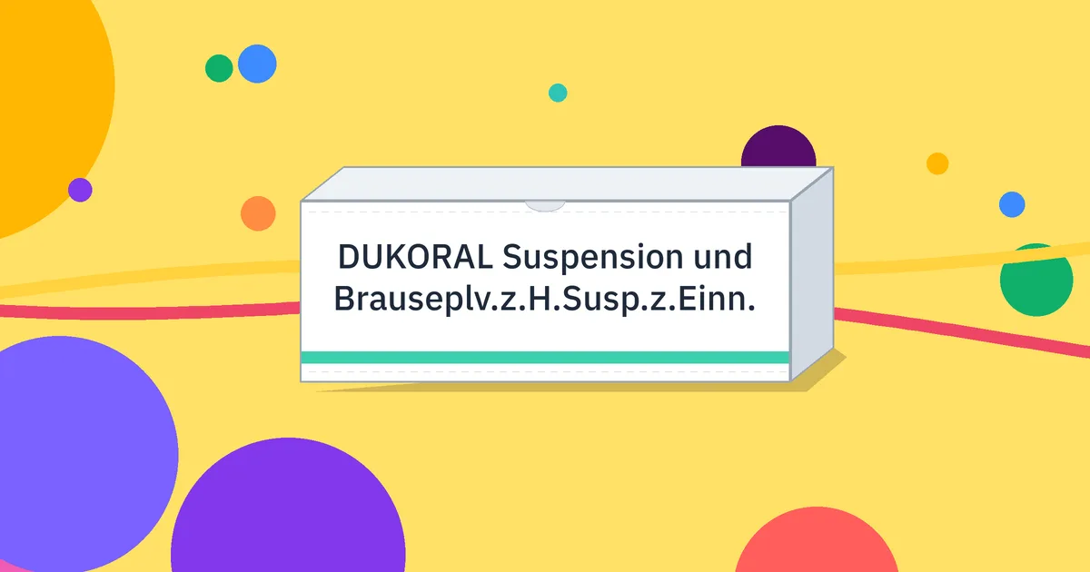 Symbolbild: Packung mit der Aufschrift DUKORAL Suspension und Brauseplv.z.H.Susp.z.Einn. (PZN 18900454) – Verfügbarkeit und Bezug in Apotheken in Frankfurt am Main