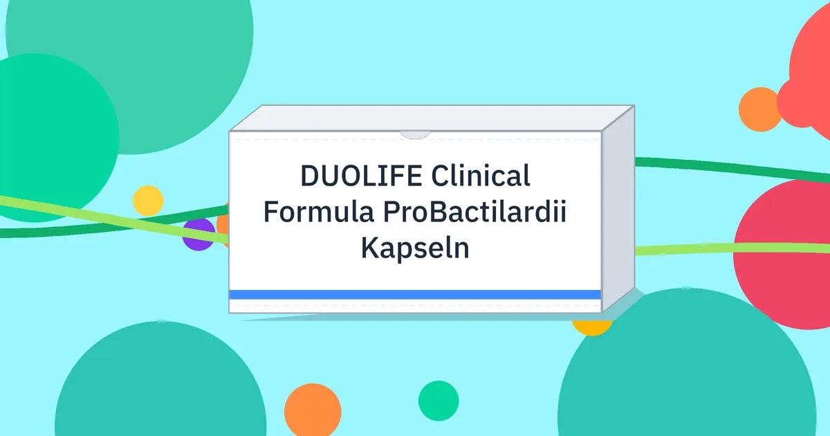 Symbolbild: Packung mit der Aufschrift DUOLIFE Clinical Formula ProBactilardii Kapseln (PZN 17386311) – Verfügbarkeit und Bezug in Apotheken in Frankfurt am Main