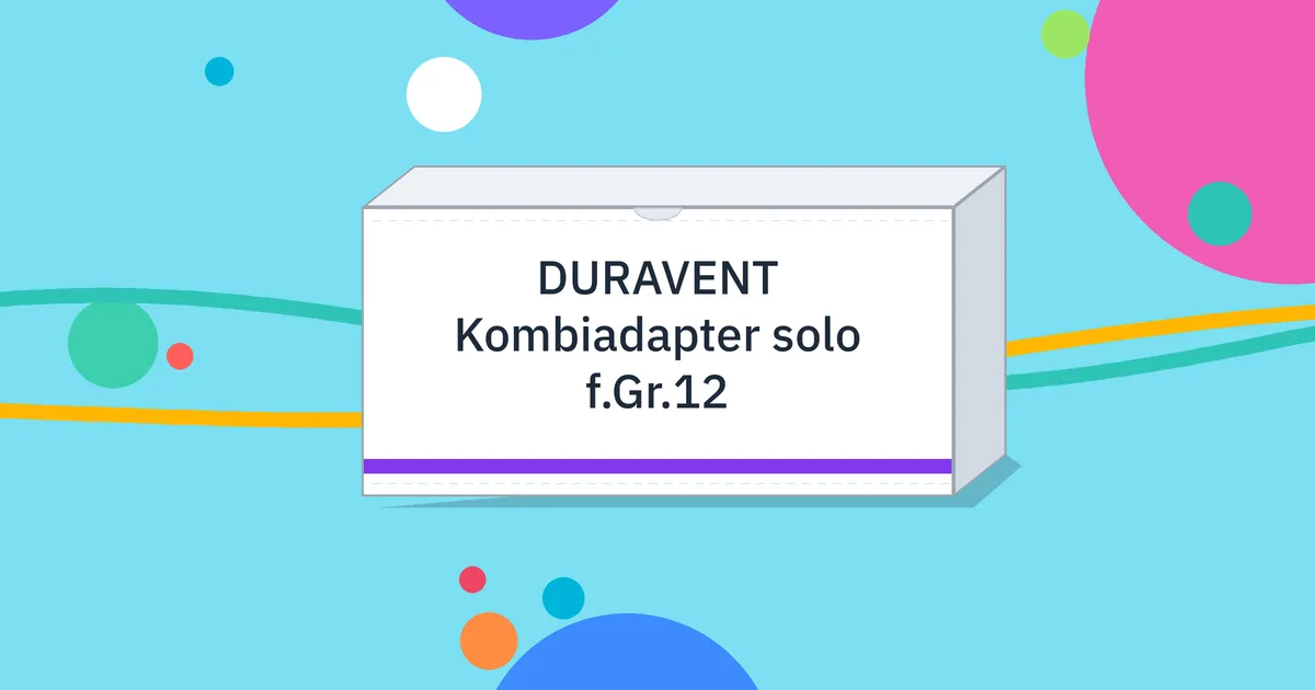 Symbolbild: Packung mit der Aufschrift DURAVENT Kombiadapter solo f.Gr.12 (PZN 02065736) – Verfügbarkeit und Bezug in Apotheken in Frankfurt am Main