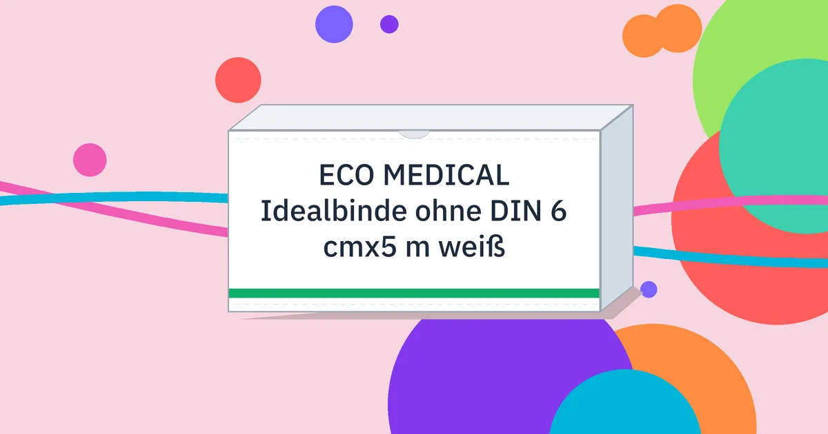 Symbolbild: Packung mit der Aufschrift ECO MEDICAL Idealbinde ohne DIN 6 cmx5 m weiß (PZN 00746308) – Verfügbarkeit und Bezug in Apotheken in Frankfurt am Main