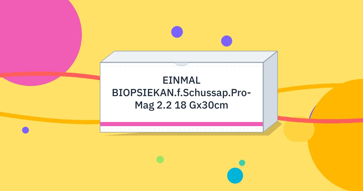 Symbolbild: Packung mit der Aufschrift EINMAL BIOPSIEKAN.f.Schussap.Pro-Mag 2.2 18 Gx30cm (PZN 00282659) – Verfügbarkeit und Bezug in Apotheken in Frankfurt am Main