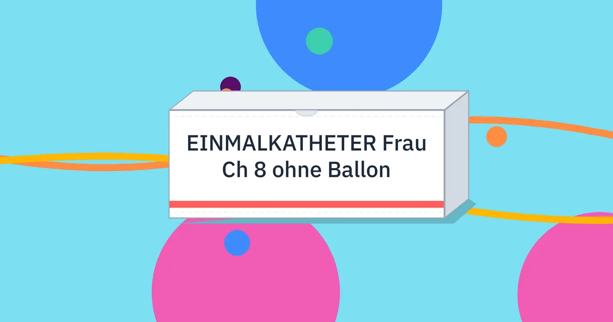 Symbolbild: Packung mit der Aufschrift EINMALKATHETER Frau Ch 8 ohne Ballon (PZN 00052250) – Verfügbarkeit und Bezug in Apotheken in Frankfurt am Main