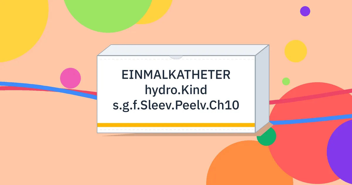 Symbolbild: Packung mit der Aufschrift EINMALKATHETER hydro.Kind s.g.f.Sleev.Peelv.Ch10 (PZN 14137205) – Verfügbarkeit und Bezug in Apotheken in Frankfurt am Main