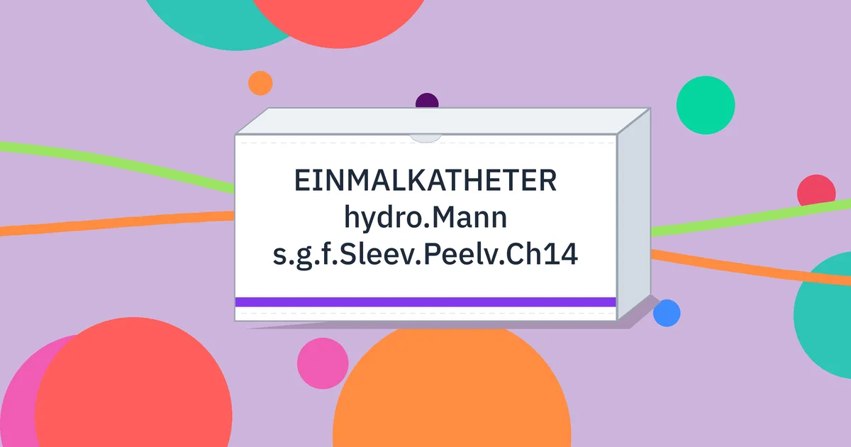 Symbolbild: Packung mit der Aufschrift EINMALKATHETER hydro.Mann s.g.f.Sleev.Peelv.Ch14 (PZN 14137286) – Verfügbarkeit und Bezug in Apotheken in Frankfurt am Main