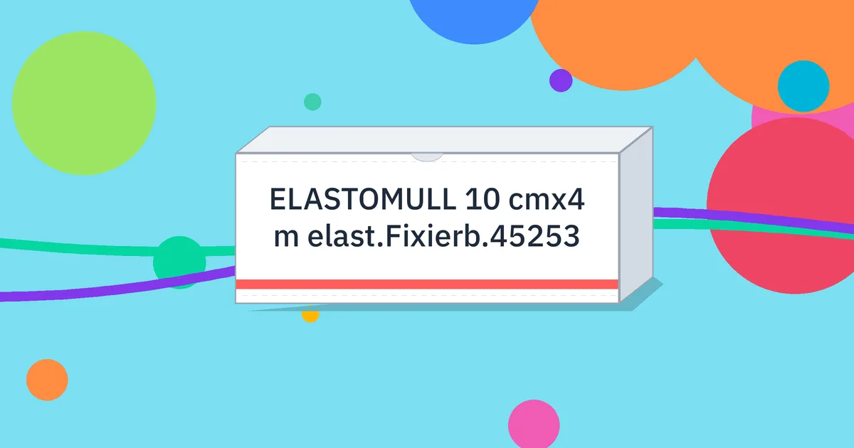 Symbolbild: Packung mit der Aufschrift ELASTOMULL 10 cmx4 m elast.Fixierb.45253 (PZN 16516183) – Verfügbarkeit und Bezug in Apotheken in Frankfurt am Main