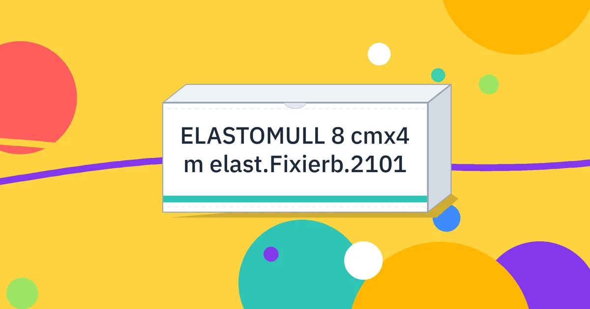 Symbolbild: Packung mit der Aufschrift ELASTOMULL 8 cmx4 m elast.Fixierb.2101 (PZN 18444335) – Verfügbarkeit und Bezug in Apotheken in Frankfurt am Main