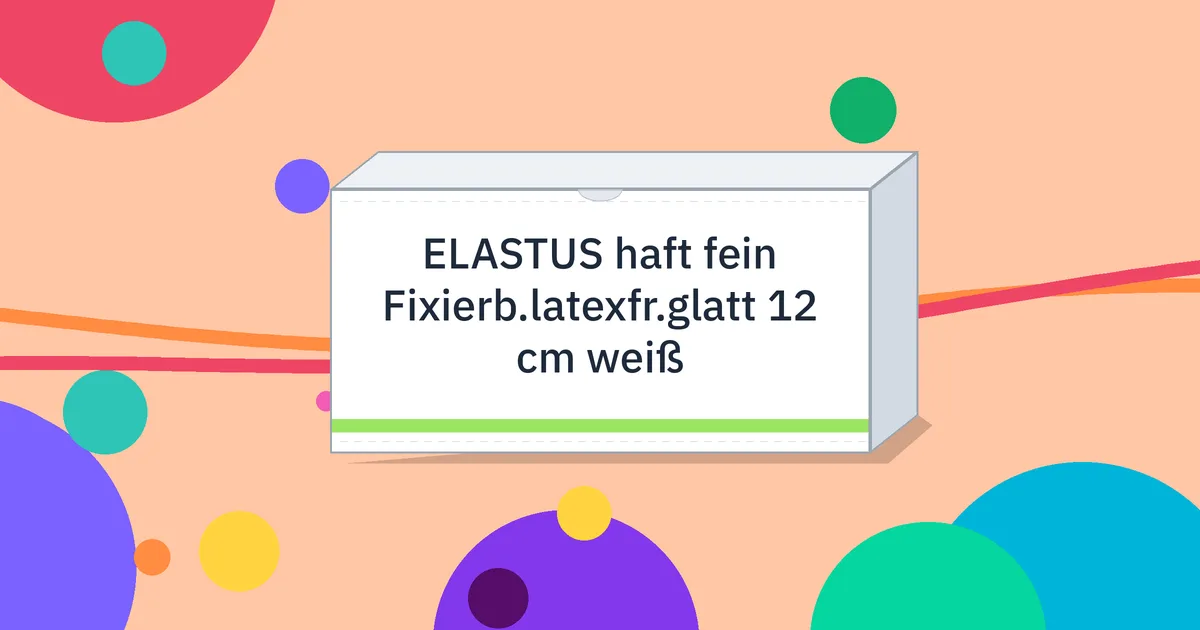 Symbolbild: Packung mit der Aufschrift ELASTUS haft fein Fixierb.latexfr.glatt 12 cm weiß (PZN 10413743) – Verfügbarkeit und Bezug in Apotheken in Frankfurt am Main
