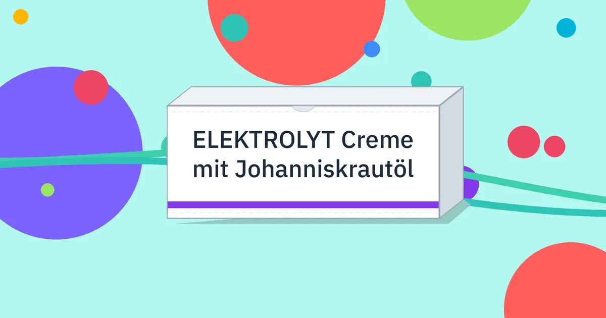 Symbolbild: Packung mit der Aufschrift ELEKTROLYT Creme mit Johanniskrautöl (PZN 10096018) – Verfügbarkeit und Bezug in Apotheken in Frankfurt am Main