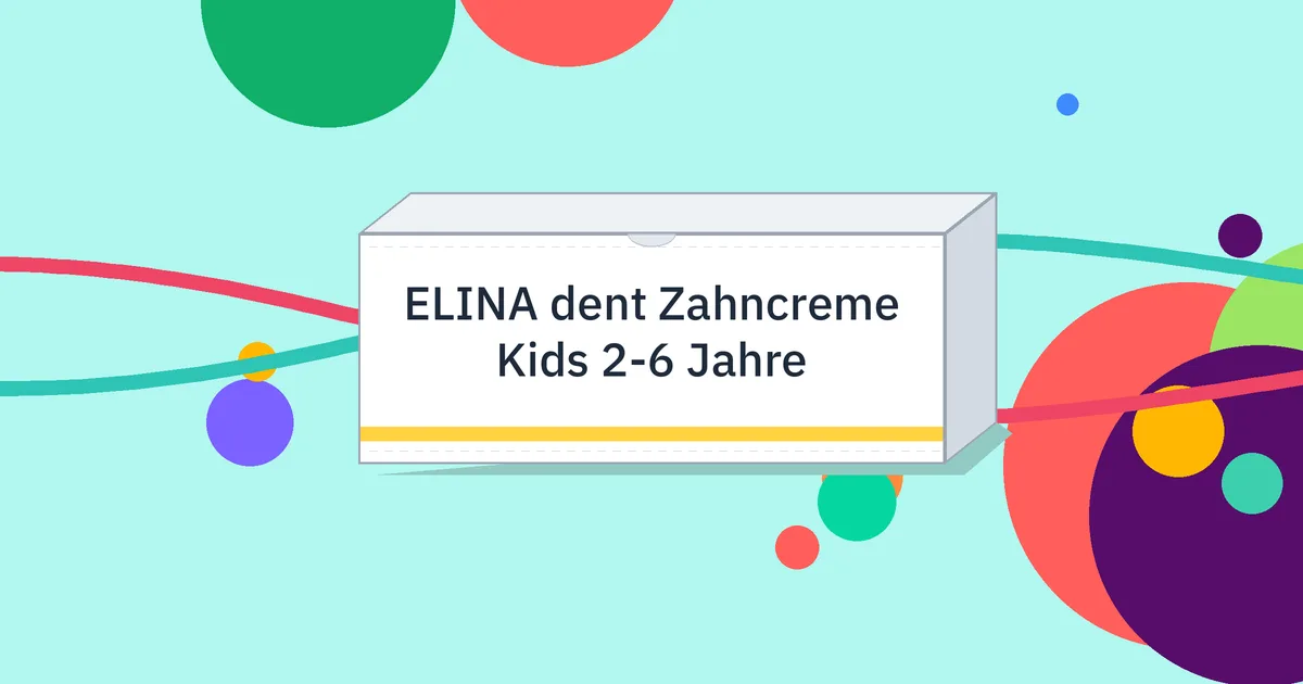 Symbolbild: Packung mit der Aufschrift ELINA dent Zahncreme Kids 2-6 Jahre (PZN 17455532) – Verfügbarkeit und Bezug in Apotheken in Frankfurt am Main