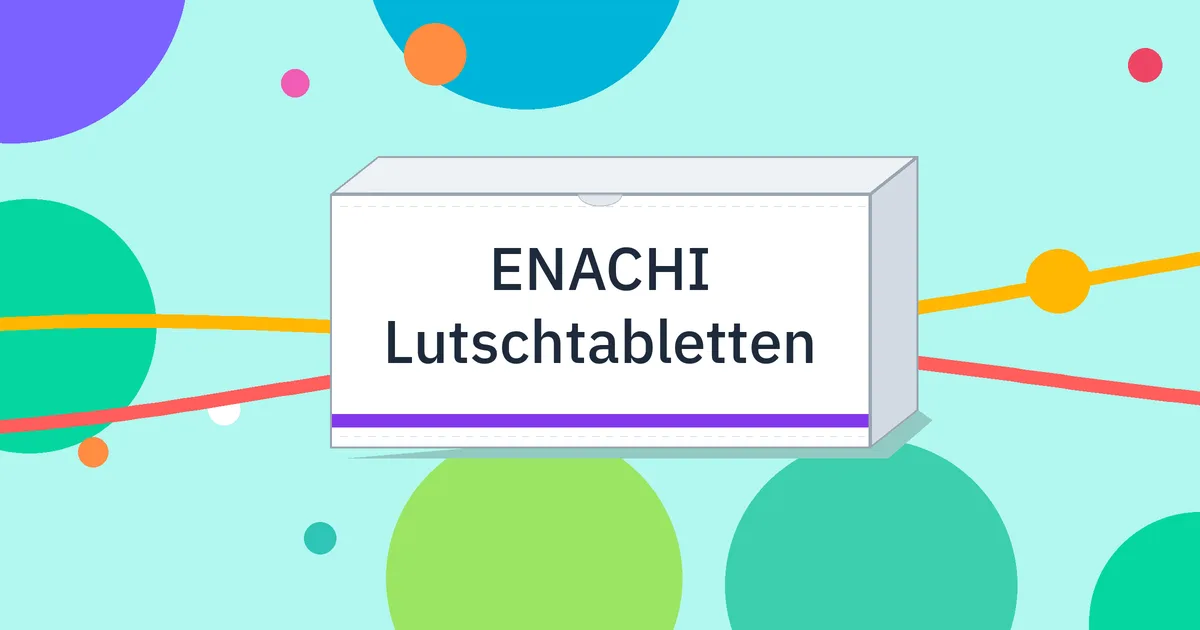 Symbolbild: Packung mit der Aufschrift ENACHI Lutschtabletten (PZN 11285313) – Verfügbarkeit und Bezug in Apotheken in Frankfurt am Main